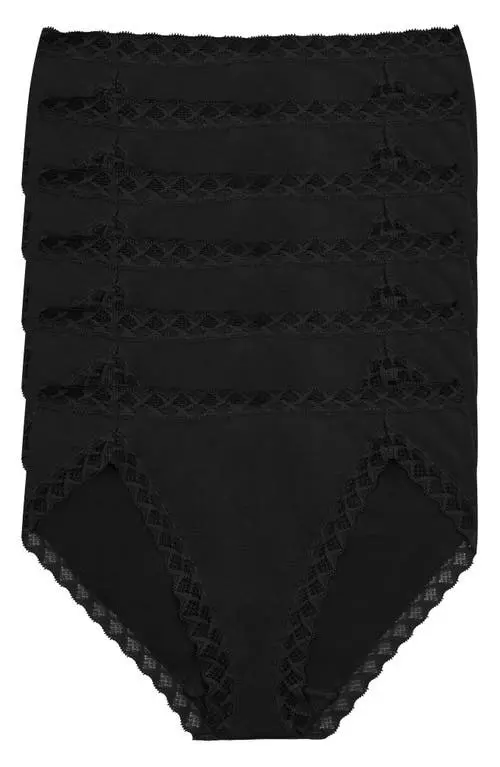 Natori Bliss 6-pack Cotton French Cut Briefs - Black