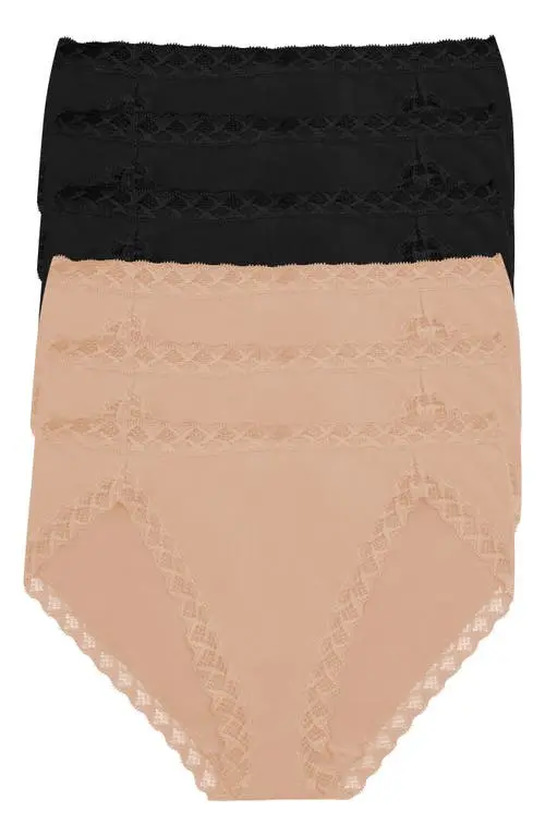Natori Bliss 6-pack Cotton French Cut Briefs - Black/cafe