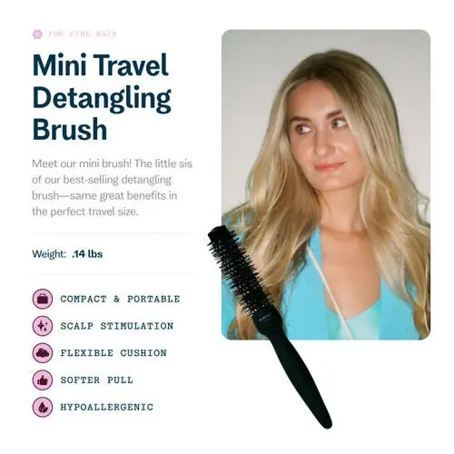 GIMME BEAUTY Mini Travel Detangler Brush With Anti-static - Black