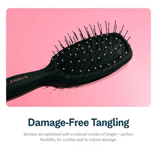 GIMME BEAUTY Mini Travel Detangler Brush With Anti-static - Black