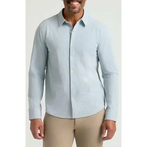 True Classic Stripe Stretch Oxford Performance Button-up Shirt - Juniper Stripe