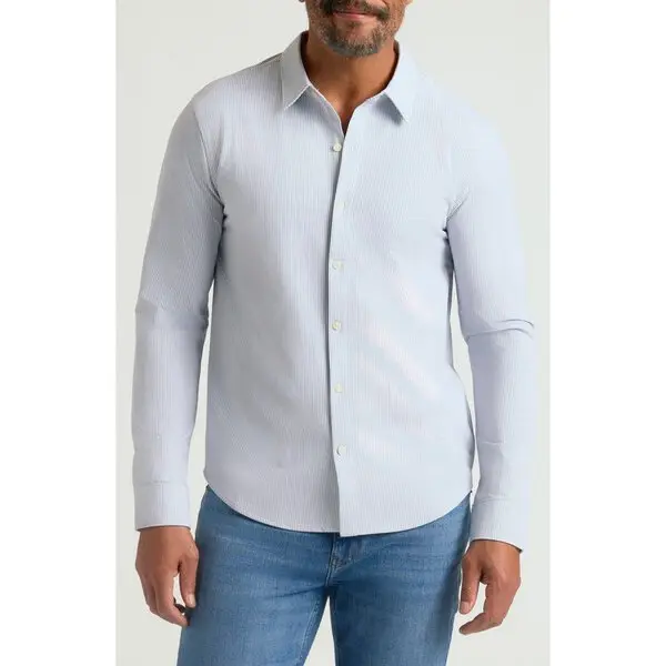 True Classic Stripe Stretch Oxford Performance Button-up Shirt - Steel Stripe
