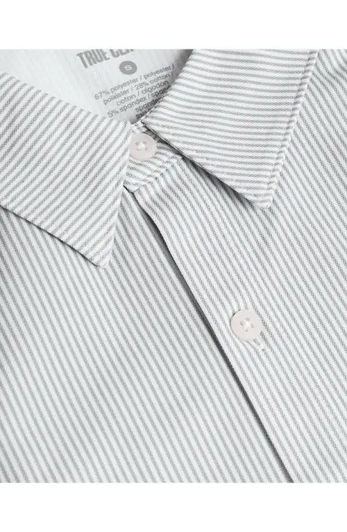 True Classic Stripe Stretch Oxford Performance Button-up Shirt - Steel Stripe