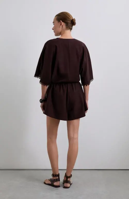SCALPERS Short Rustic Linen Jumpsuit