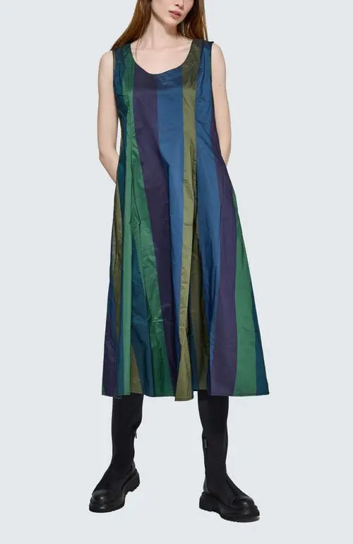LUUKAA Pleated Taffeta Dress - Oasis Blue