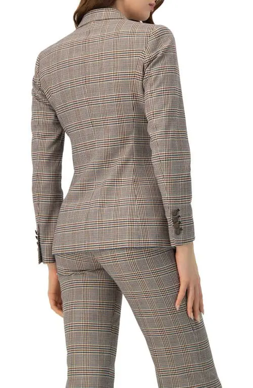 IVONNE Double-breasted Prince Of Wales Blazer - Multi-brown