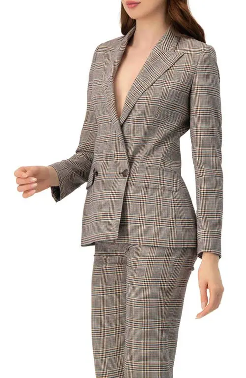IVONNE Double-breasted Prince Of Wales Blazer - Multi-brown