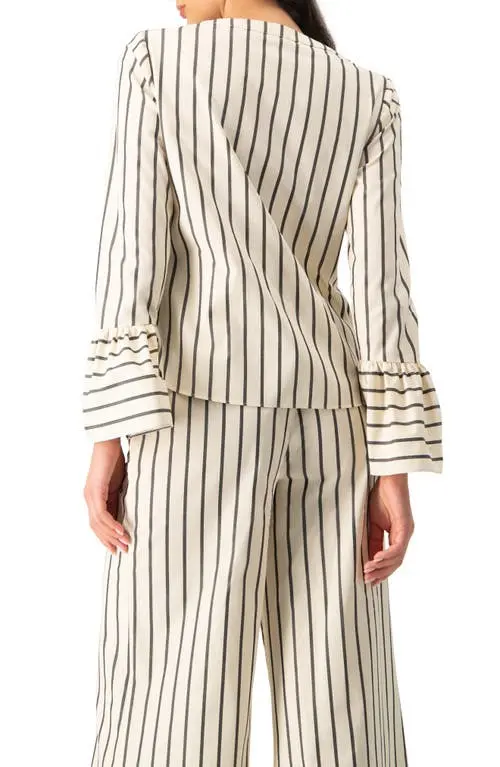 IVONNE Striped V-neck Shirt