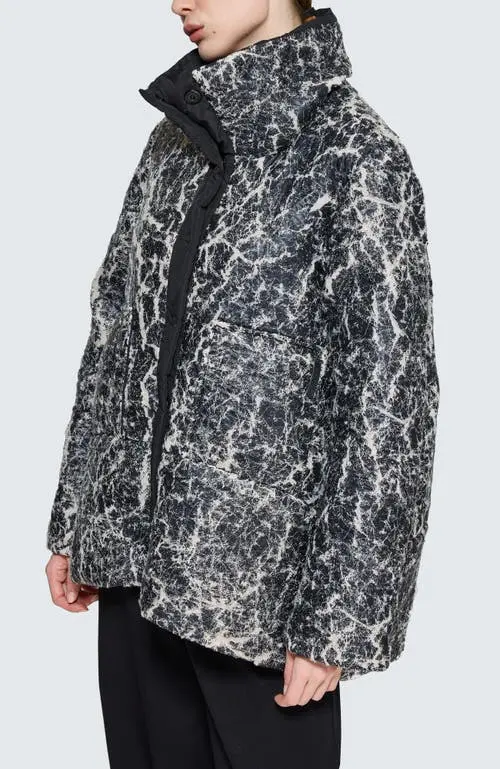 LUUKAA Elva Textured Coat And Hat Set - Ecru Black