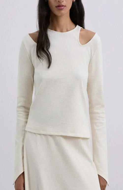 SCALPERS Interlock Tee With Asymmetrical Finish - Ecru