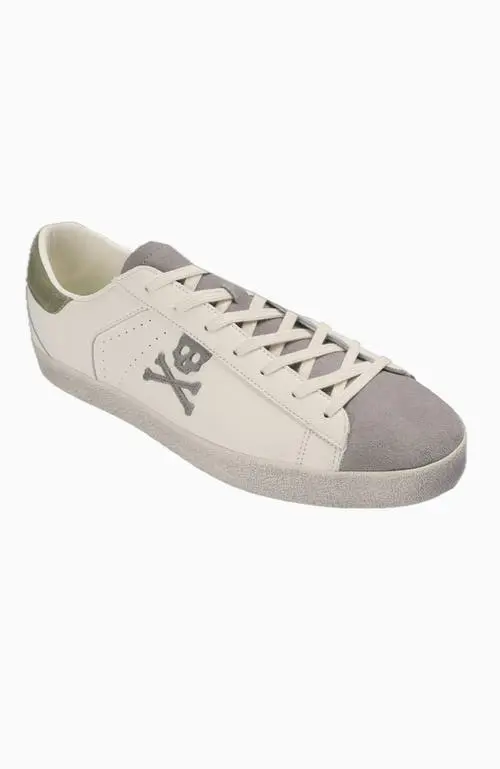 SCALPERS Side Skull Leather Sneakers - Khaki