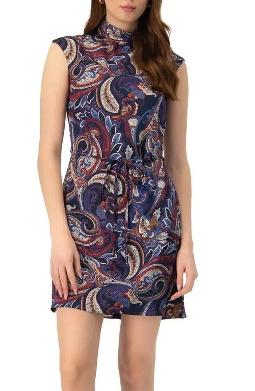 IVONNE Paisley Print Sleeveless Off-shoulder Dress