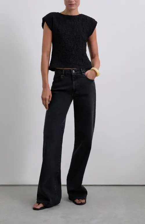 SCALPERS Crinkle Padded Tee - Black