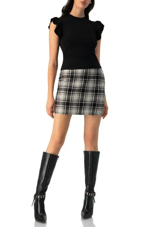 IVONNE Checkered Mini Skirt