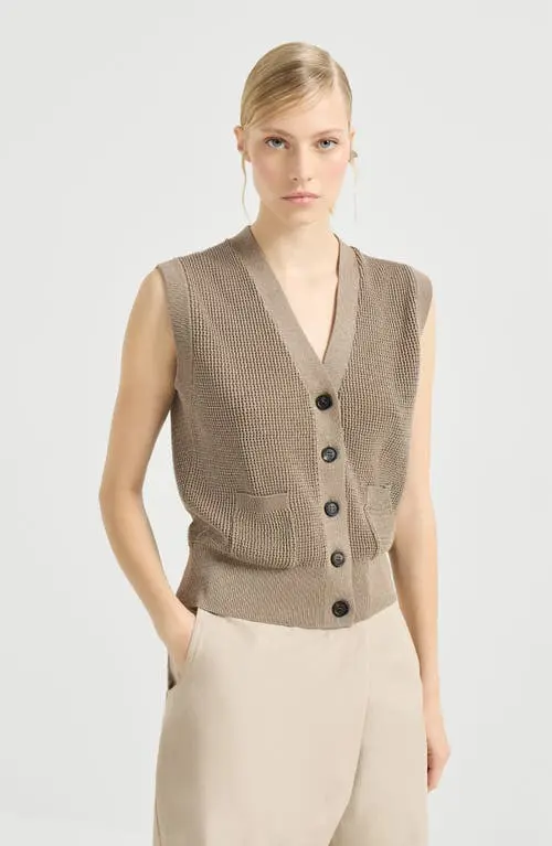 Brunello Cucinelli Sparkling Cotton Cardigan - Walnut