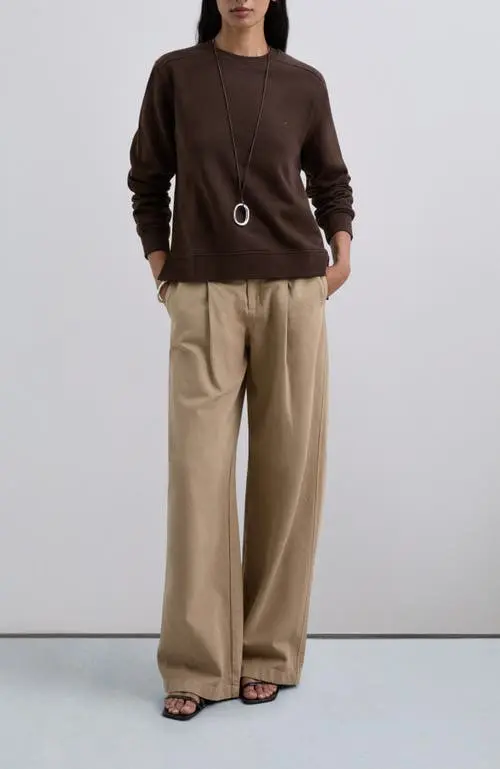 SCALPERS Crewneck Cotton Sweatshirt With Embroidered Skull - Darkbrown