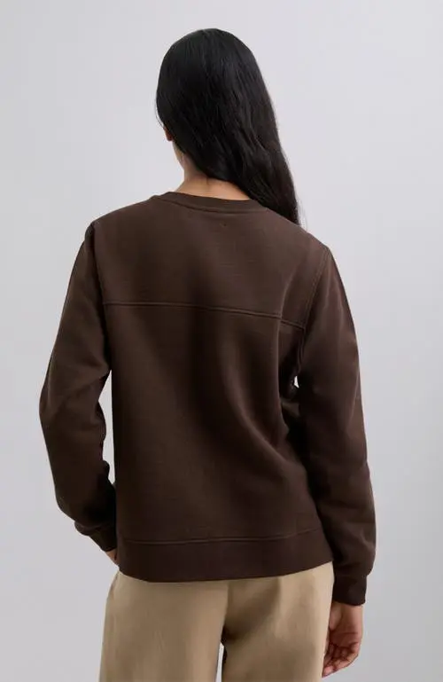 SCALPERS Crewneck Cotton Sweatshirt With Embroidered Skull - Darkbrown