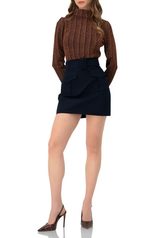 IVONNE High Neck Long Sleeve Top