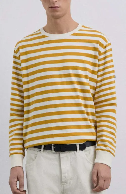 SCALPERS Mixedstriped Ls Tee - Mustard