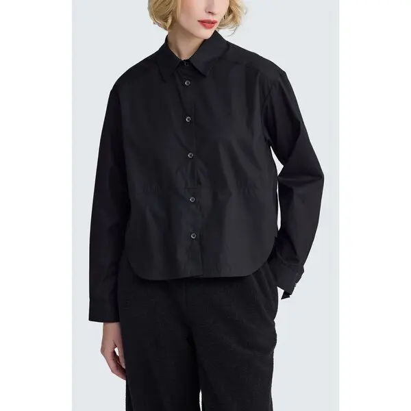 LUUKAA Poplin And Jersey Mixed-media Shirt - Black