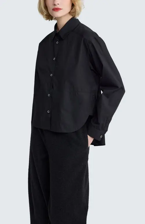 LUUKAA Poplin And Jersey Mixed-media Shirt - Black