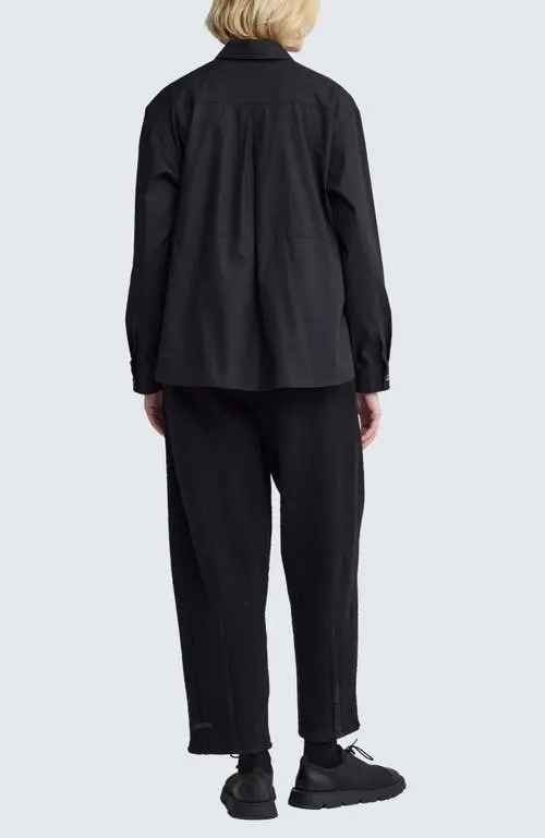 LUUKAA Poplin And Jersey Mixed-media Shirt - Black