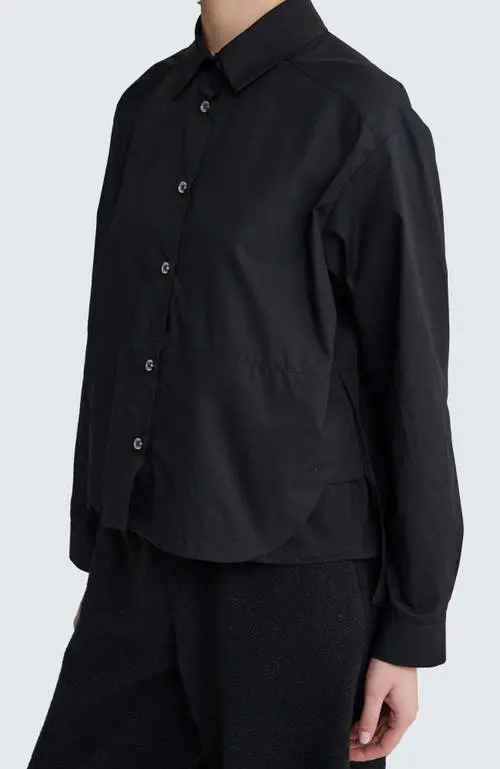 LUUKAA Poplin And Jersey Mixed-media Shirt - Black