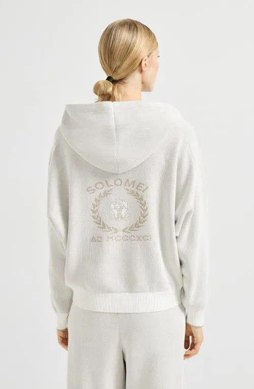 Brunello Cucinelli Honeycomb Stitch Zip-up Hoodie