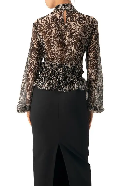 IVONNE High Neck Paisley Print Blouse