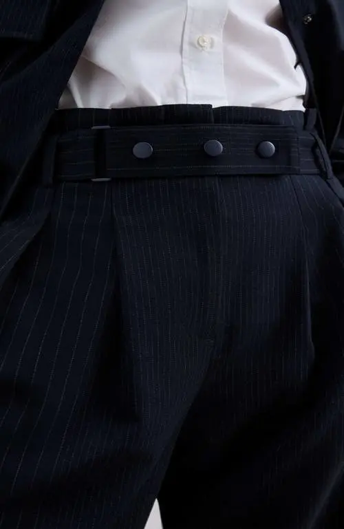 SCALPERS Belted Pinstripe Pants