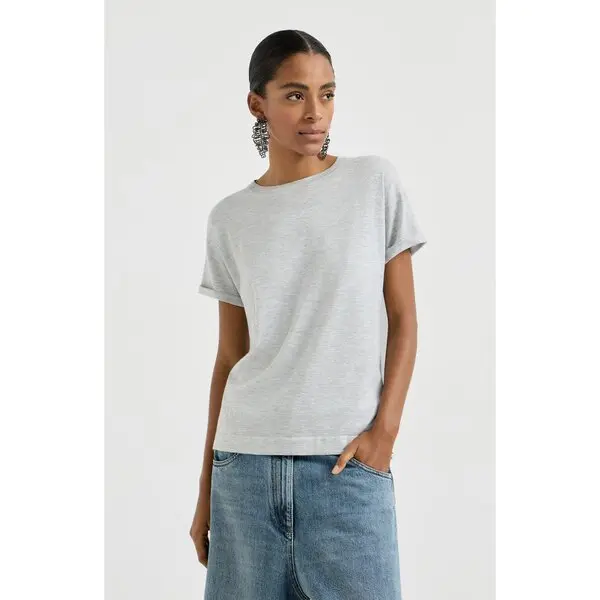 Brunello Cucinelli Cashmere And Silk Lightweight Sweater - Light Grey