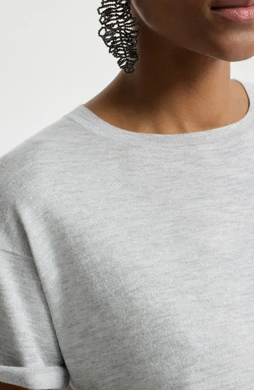 Brunello Cucinelli Cashmere And Silk Lightweight Sweater - Light Grey