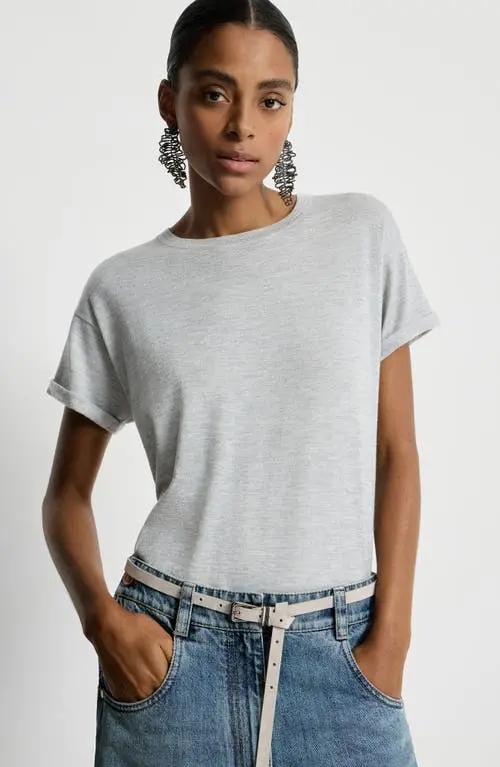 Brunello Cucinelli Cashmere And Silk Lightweight Sweater - Light Grey