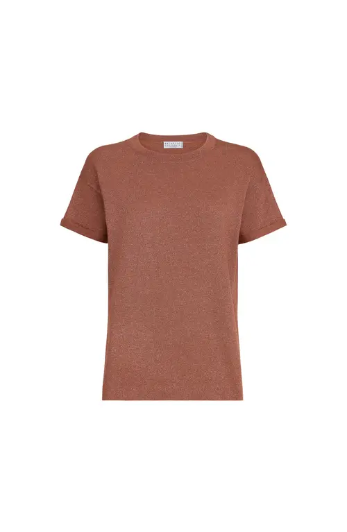 Brunello Cucinelli Cashmere And Silk Lightweight Sweater - Orange