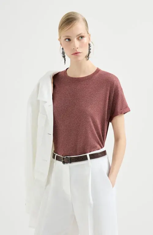 Brunello Cucinelli Cashmere And Silk Lightweight Sweater - Orange