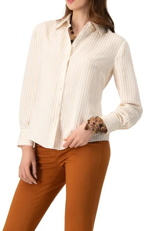 IVONNE Striped Button-down Shirt