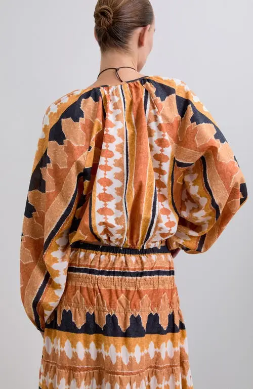 SCALPERS Printed Cotton Cropped Shirt