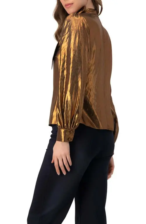IVONNE Metallic Bow Blouse
