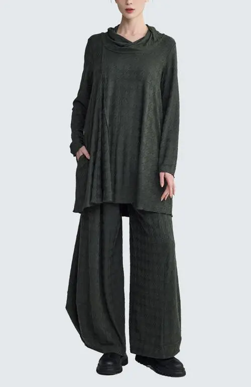 LUUKAA Jacquard Viscose Jersey Balloon Pants - Olive