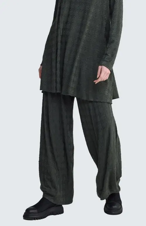 LUUKAA Jacquard Viscose Jersey Balloon Pants - Olive