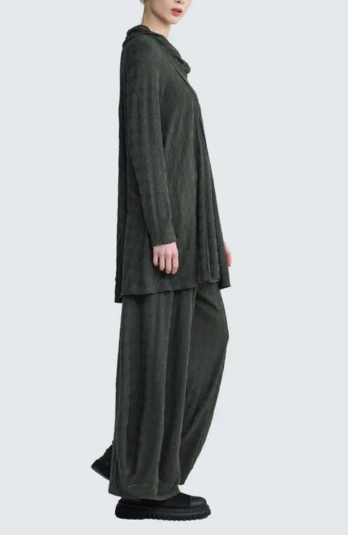 LUUKAA Jacquard Viscose Jersey Balloon Pants - Olive