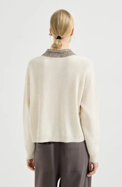 Brunello Cucinelli Polo With Embellished Collar - Beige
