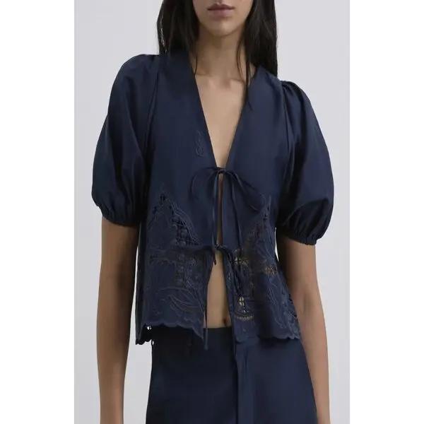SCALPERS Satenemb Shirt - Navy