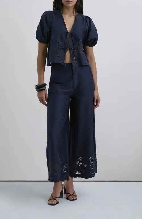 SCALPERS Satenemb Shirt - Navy