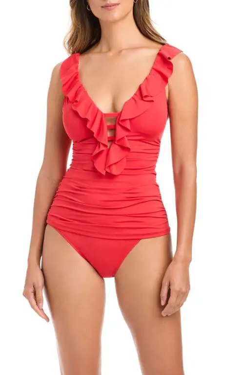 BLEU BY ROD BEATTIE Ruffle Tankini Top - Golden Gate