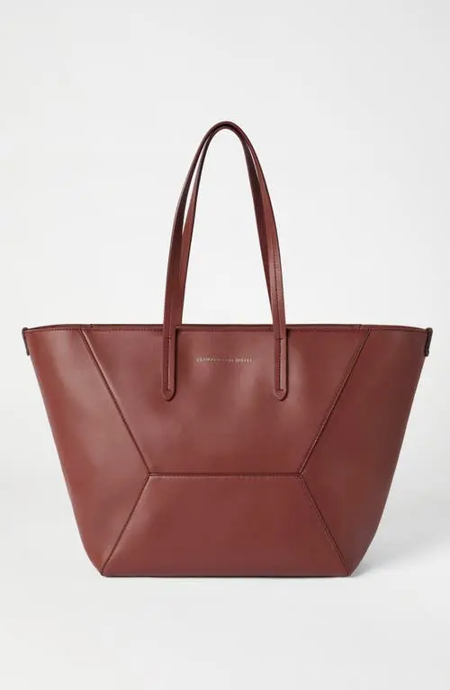 Brunello Cucinelli Calfskin Duo Tote Bag - Red