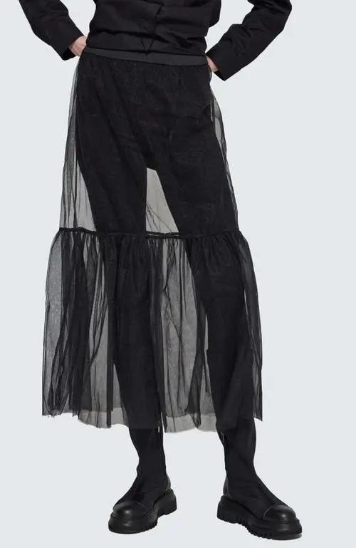 LUUKAA Flanna Ruffled Mesh Skirt