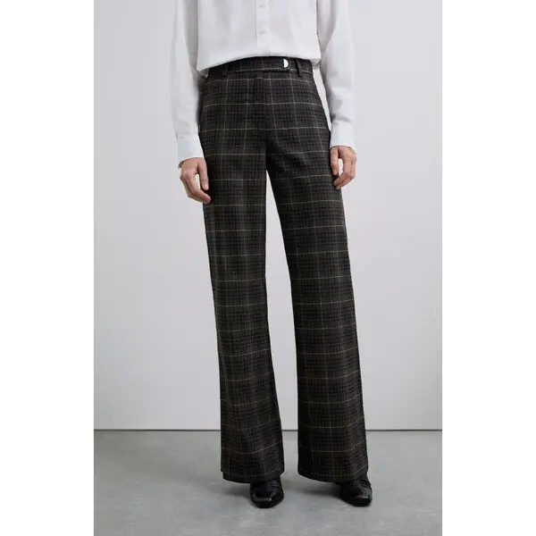 SCALPERS Check Suit Trousers - Browncheck