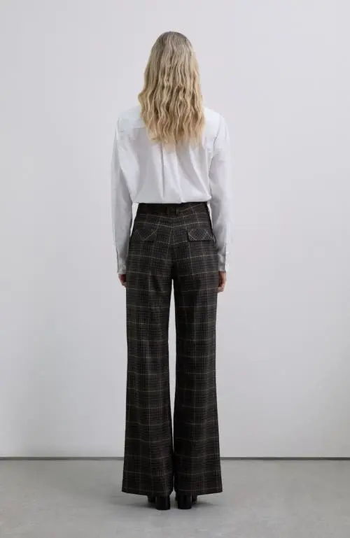 SCALPERS Check Suit Trousers - Browncheck