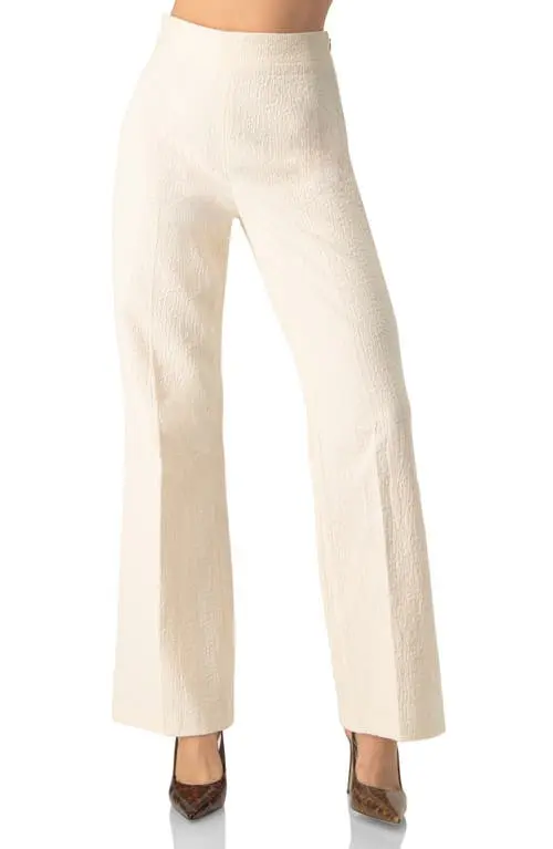 IVONNE Wide-leg Textured Trousers